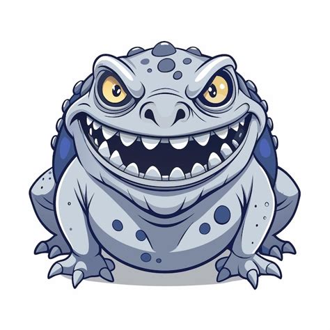 A Cartoonish Blue Toad With A Wide Grin And Large Eyes Designed For Fun
