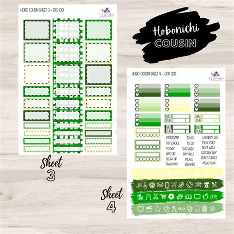 Hobonichi Cousin Ocp 001 Sticker Kit Wonder Stickers Co