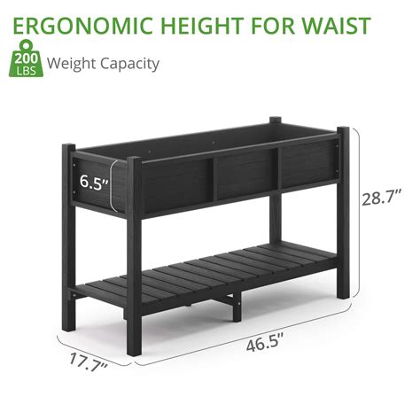 Lue Bona Poly Elevated Planter Box With Legs Raised Garden Bed