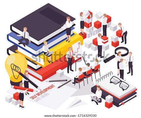 소프트 스킬 개념 아이소메트릭 컴포지션과 자체 스톡 벡터로열티 프리 1716329230 Shutterstock
