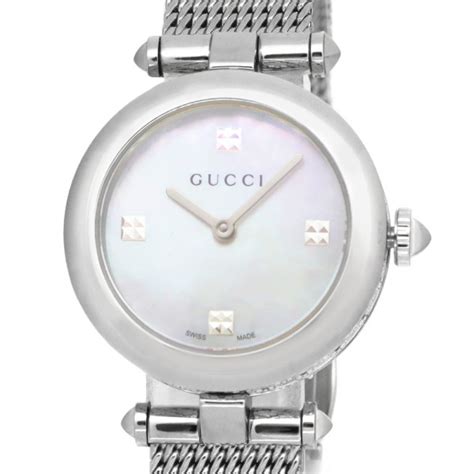 GUCCI グッチ レディース腕時計 ディアマンティッシマ Diamantissima 27mm ホワイトパールシルバー YA141504