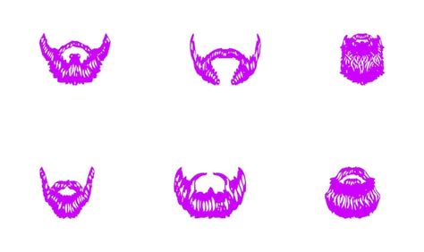 Premium Vector Beard Vectors Icon Set