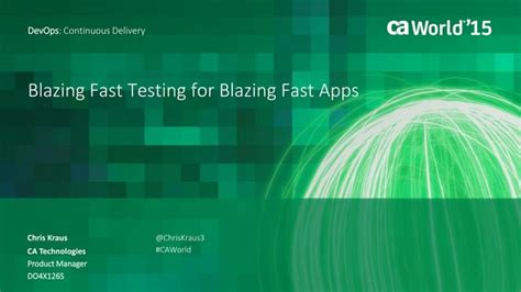 Blazing Fast Testing For Blazing Fast Apps Ppt