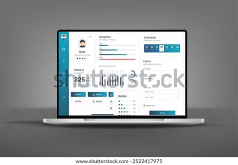 User Interface Analysis Panel On Laptop Stock Vector Royalty Free