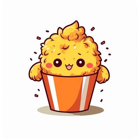A Cartoon Cupcake With A Face And A Smile On It Generative Ai Premium