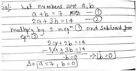 Solved 1 The Sum Of Two Numbers Is 7 Twice The First Number Plus