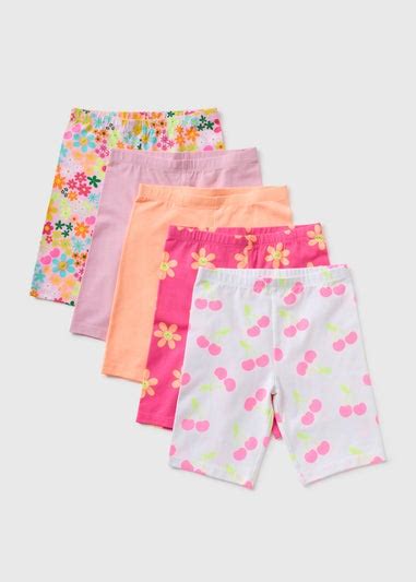 Girls 5 Pack Multicolour Floral Cycling Shorts 1 7yrs Matalan