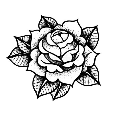Plantilla De Rosa De Tatuajes Con La Redacción De Amor Eterno Tinta