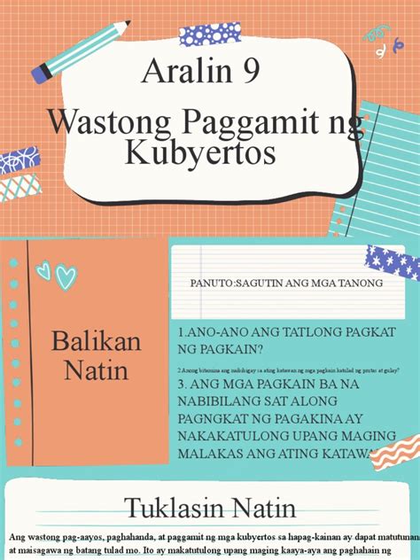 Aralin 9 Wastong Paggamit Ng Kubyertos Pdf