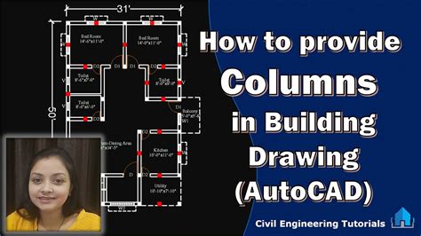 How To Provide Columns In Building Drawing AutoCAD Building YouTube
