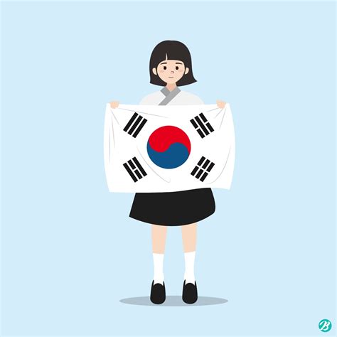 태극기 소녀 일러스트 Ai 다운로드 Download Taegeukgi Girl Vector Urbanbrush