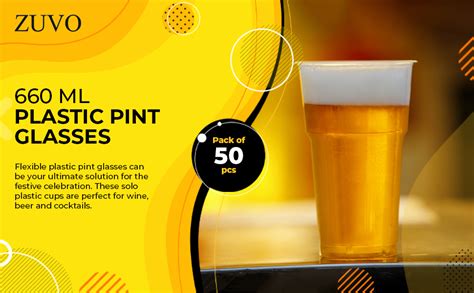 Plastic Pint Glasses 660 Ml Full Pint Pack Of 50 Perfect