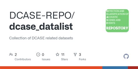 Github Dcase Repodcasedatalist Collection Of Dcase Related Datasets
