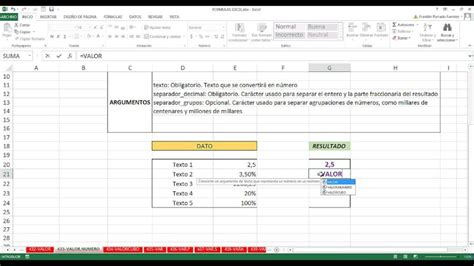 Fórmula Num En Excel