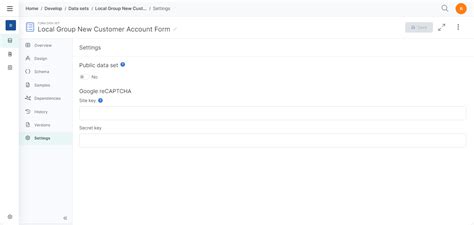 Data Sets Setting Tab