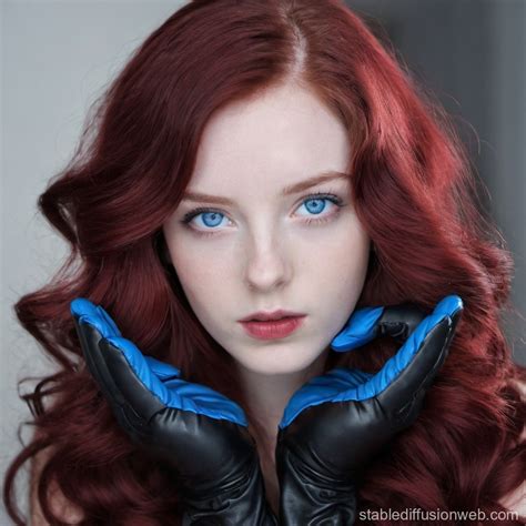 Make A Girl With 19 Years Old With White Skin Long And Intense Dark Red
