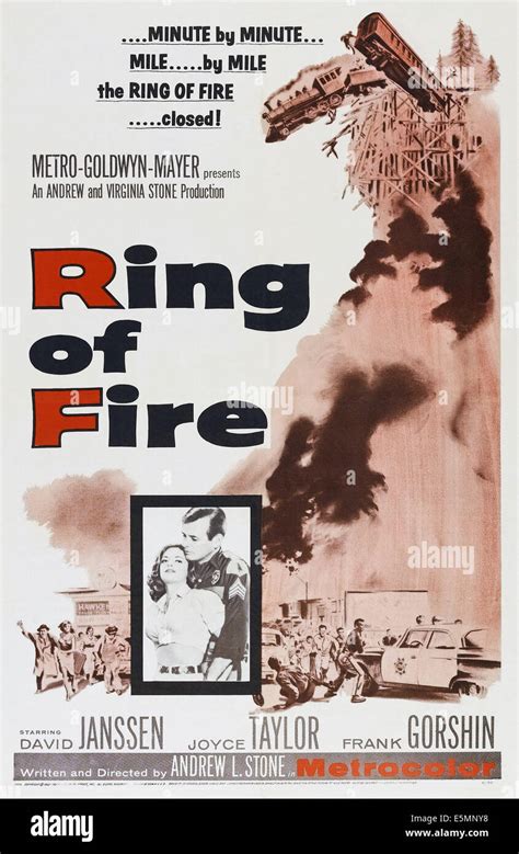 Ring Of Fire L R Joyce Taylor David Janssen On Poster Art 1961