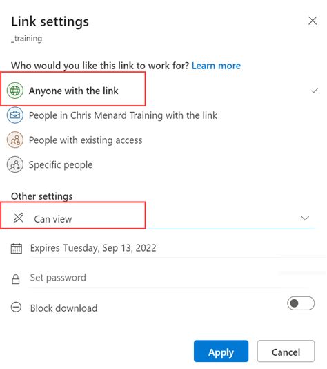 Onedrive Share A Folder As Read Only Set Expiration Date And Password Chris Menard Training