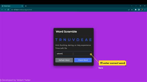 Github Vedanty17word Scramble Game This Game Is About Guessing The Correct Word Which Is