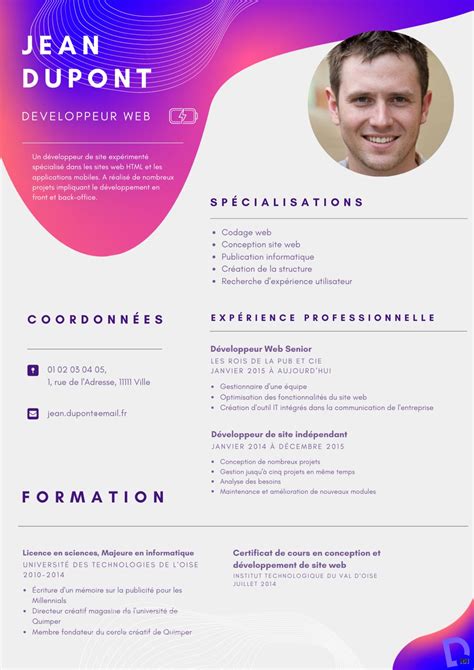 Cv D Veloppeur Web T L Charger Format Word Pdf