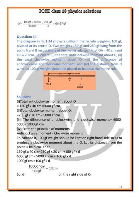 Solutions Of Chapter 1 Force For ICSE Class 10 Physics PW