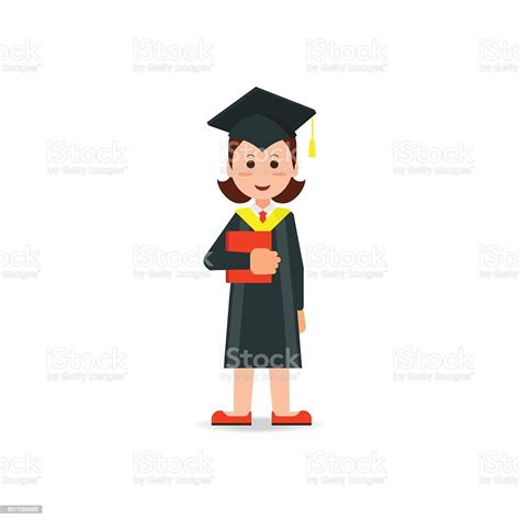 행복한 학생은 박격포 보드 모자와 가운을 입고 졸업했다 경영자에 대한 스톡 벡터 아트 및 기타 이미지 경영자 경영학 석사