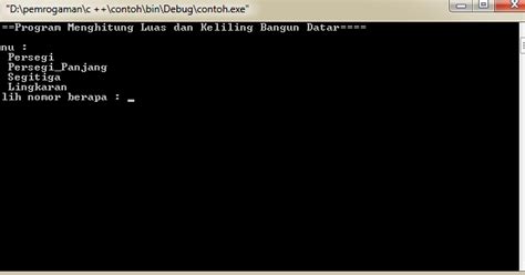 Codeblocks Contoh Program C Untuk Menyelsaikan Rumus Pada Bangun Datar