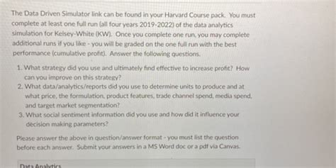 The Data Driven Simulator Link Can Be Found Studyx