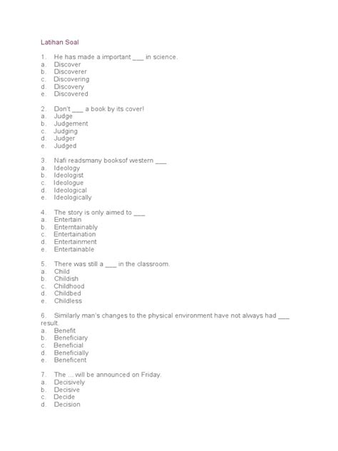 Latihan Soal Derivative Descargar Gratis Pdf Psychological Concepts