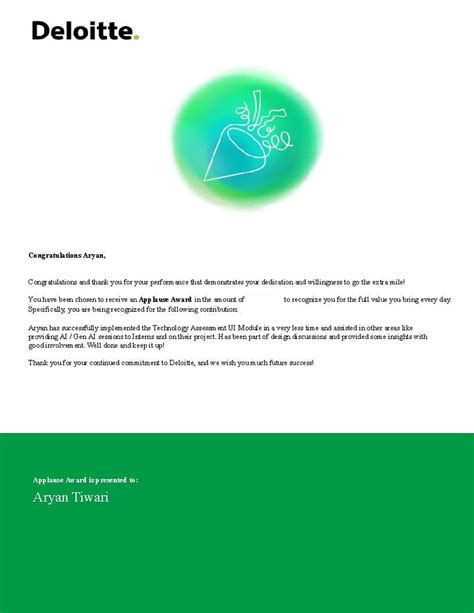 Innovation Generativeai Recognition Applauseaward Aryan Tiwari