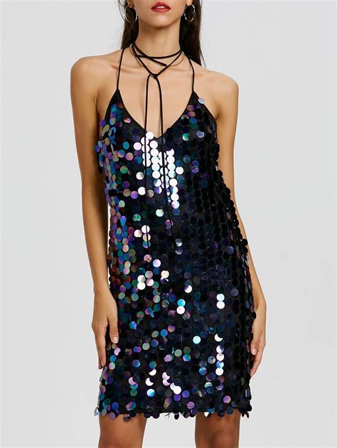 22 Off Backless Sequin Mini Bodycon Dress Rosegal