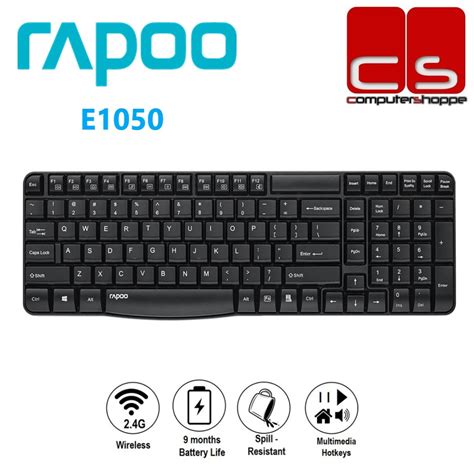 Rapoo E1050 Spill Resistant 2 4ghz Wireless Keyboard Shopee Malaysia