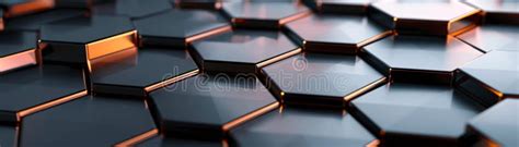 Futuristic Geometric Gradient Hexagons Sleek Metallic Gradients On Angular Shapes Tech Stock