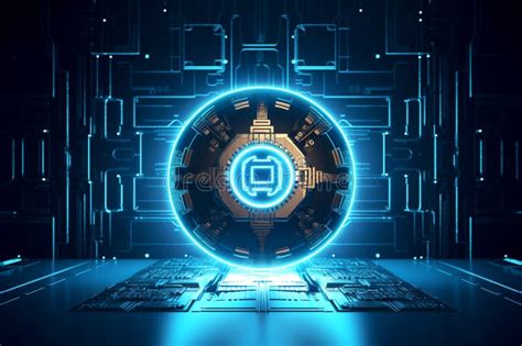 Blue Digital Portal Representing Cutting Edge Electronics And