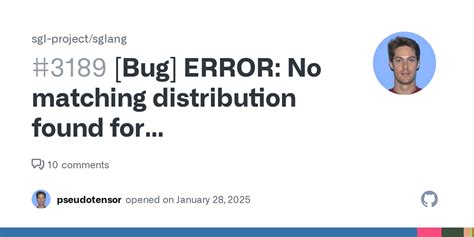 Bug Error No Matching Distribution Found For Vllm063post2dev1