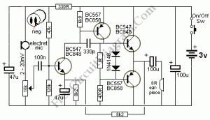 Small Amplifier Using Transistors Electronic Circuit Diagram