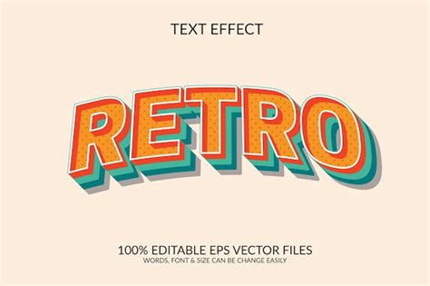 Premium Vector Retro 3d Vector Eps Text Effect Design