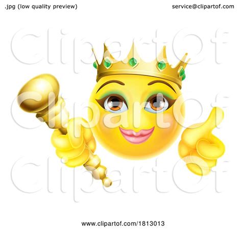 Queen Princess Emoticon Gold Crown Cartoon Face By Atstockillustration