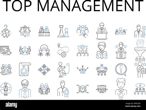 Top Management Line Icons Collection Senior Executives Upper