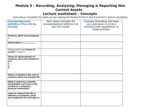 Module 9 Lecture Worksheet S1 2023 Module 9 Recording Analysing