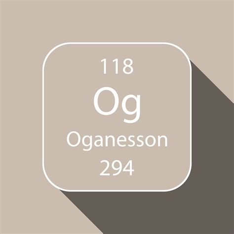 Oganesson Symbol With Long Shadow Design Chemical Element Of The Periodic Table Vector