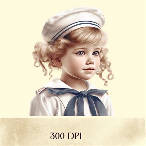 Cute Sailor Girls Clipart Nautical Clipart Little Sailor Etsy