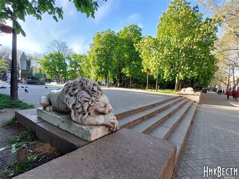 Скульптури мармурових левів повернули до Каштанового скверу в Миколаєві