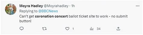 Submit Button For Ballot Form To Coronation Concert Tickets Is Hidden