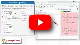 Python Print Afficher Du Texte Et Des Variables SNT