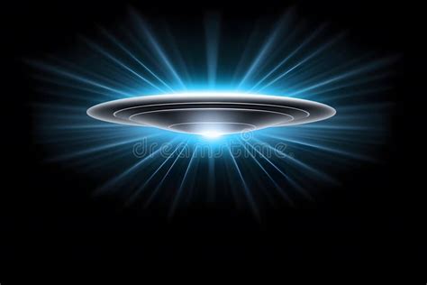 Ufo An Alien Plate Hovering Over The Field Hovering Motionless In The
