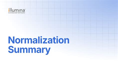 Normalization Summary Illumina Connected Software