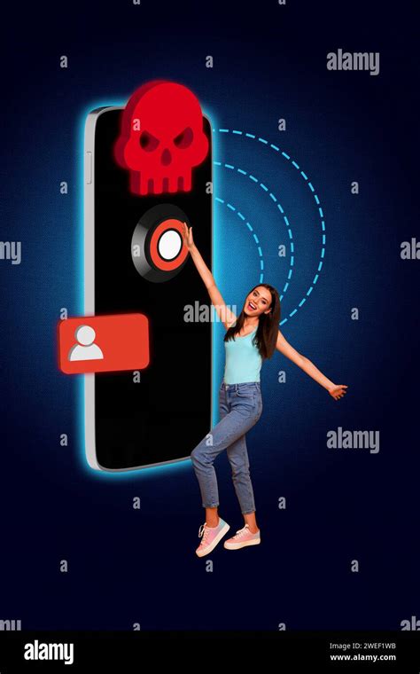 Collage Pinup Retro Sketch Of Device Screen Push Button Girl Bug Error Caution Risk Safety Weird