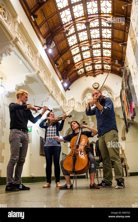 Young Classical Musicians The Solem String Quartet Playing In The