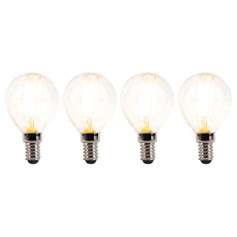 Set Di 4 Lampade LED E14 Dimmerabili P45 Trasparenti 3W 250 Lm 2700K